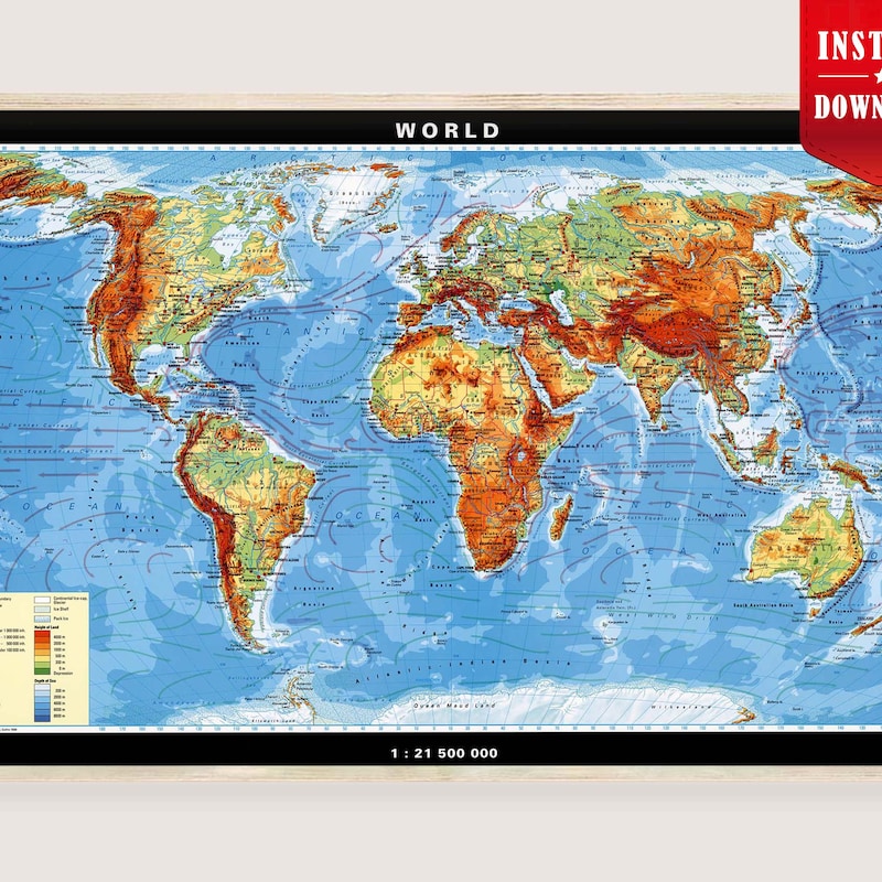 Large Wall World Map - Etsy