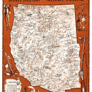 Nevada Ghost Towns Map Download - Authentic Map of Nevada Ghost Towns ...