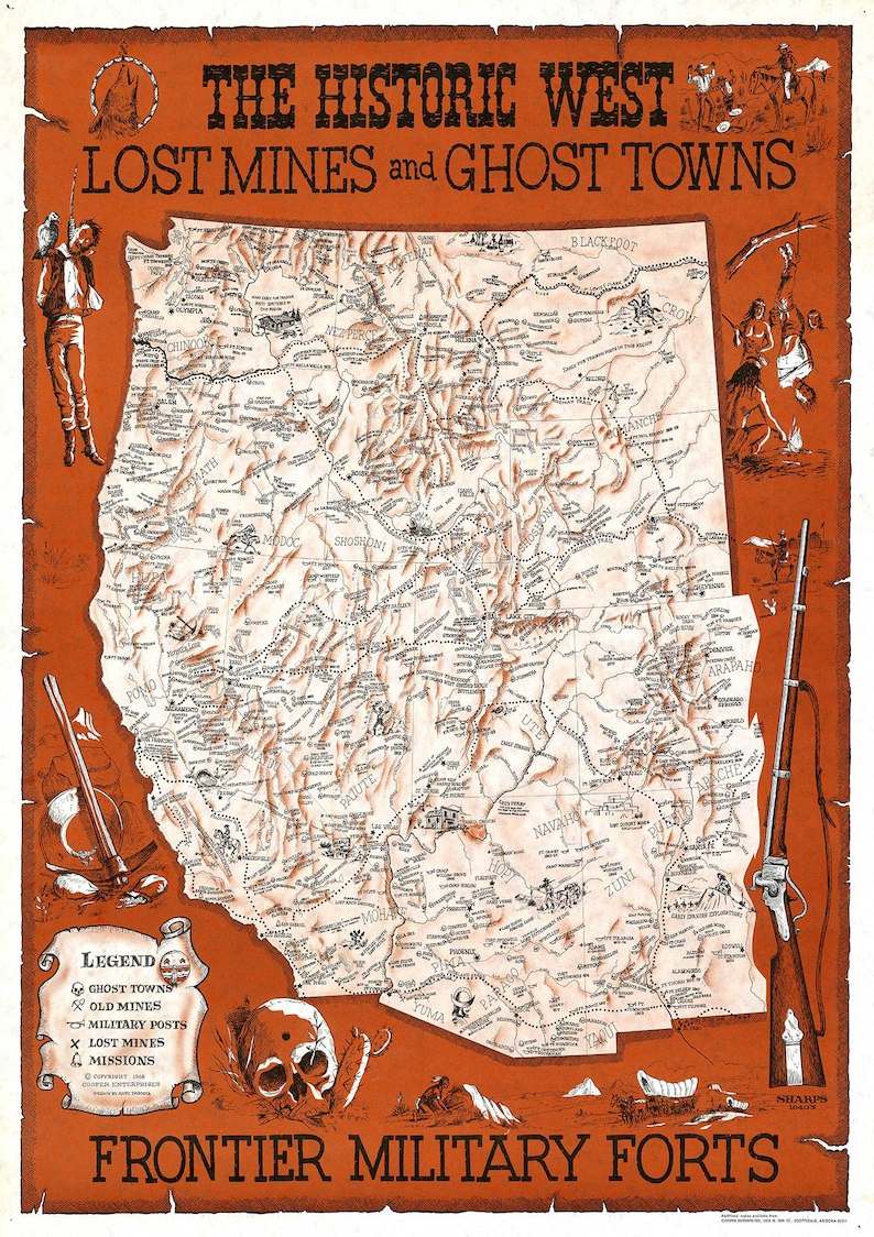 Nevada Ghost Towns Map Download Authentic Map of Nevada Ghost Towns ...