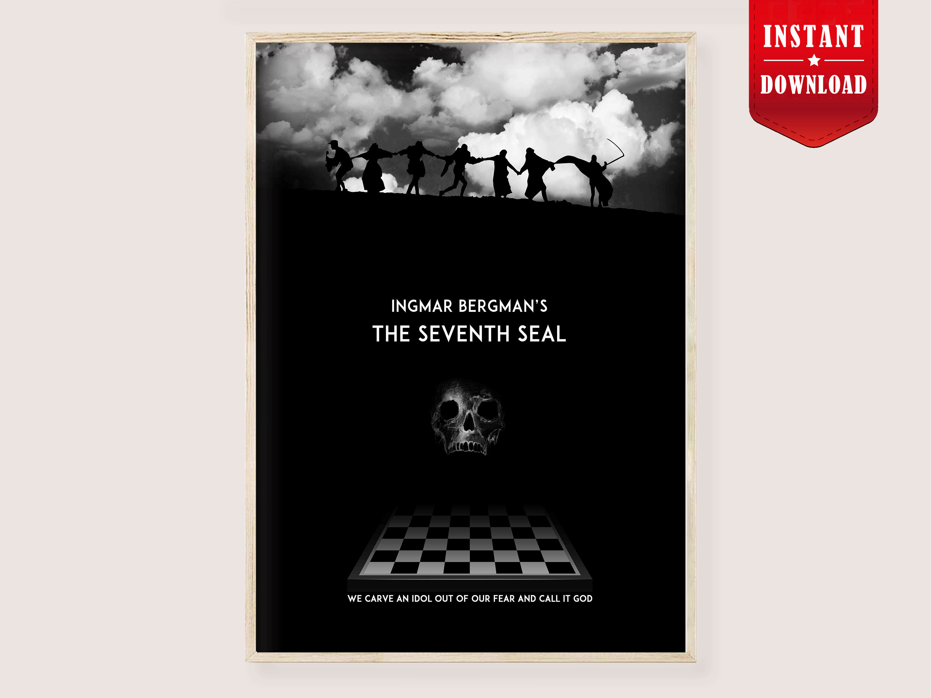 Ingmar Bergman Seventh Seal Movie Poster - Art House Film Print Seventh ...