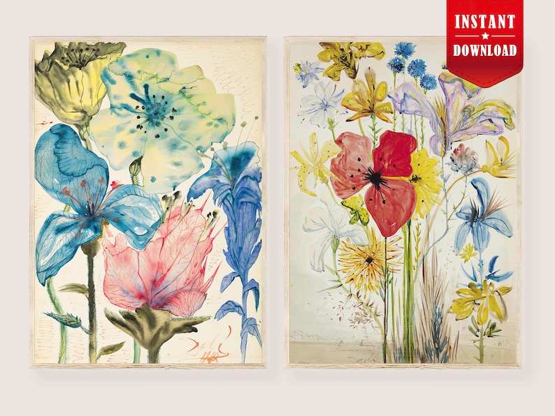 Salvador Dali Flowers Art Prints Download Dali Fleurs Art - Etsy