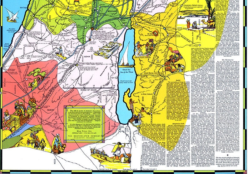 Holy Land Map Jerusalem Bible Timeline Religious Map of Holy Land Bible ...