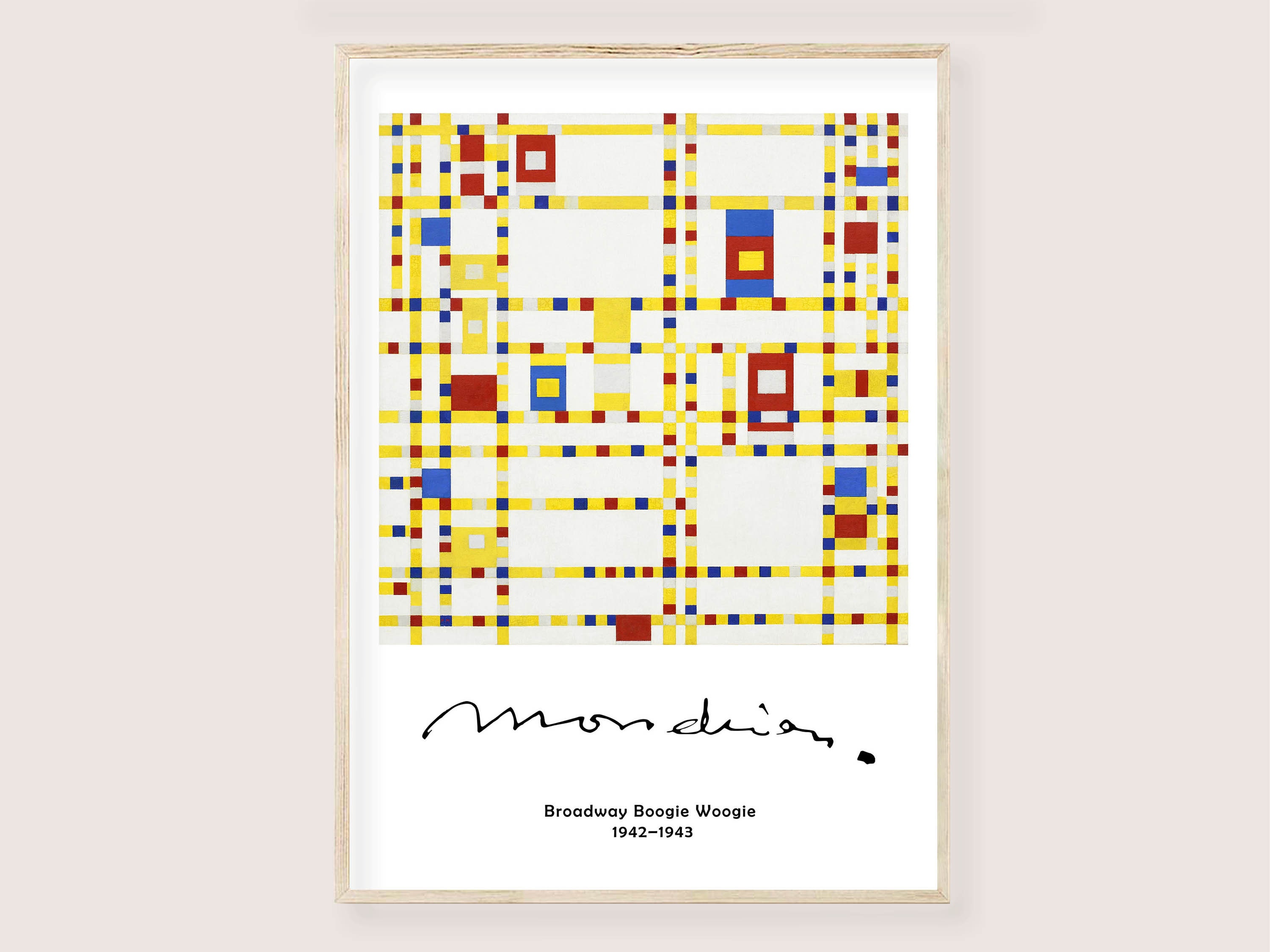 Piet Mondrian Poster Digital Retro Print Broadway Boogie-woogie, Piet ...