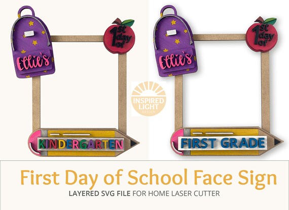 First Day of School SVG Sign Glowforge Cut File Digital - Etsy