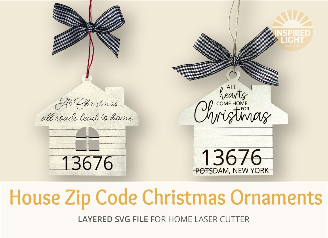 Zip Code House Christmas Ornament SVG Bundle All Hearts Come - Etsy