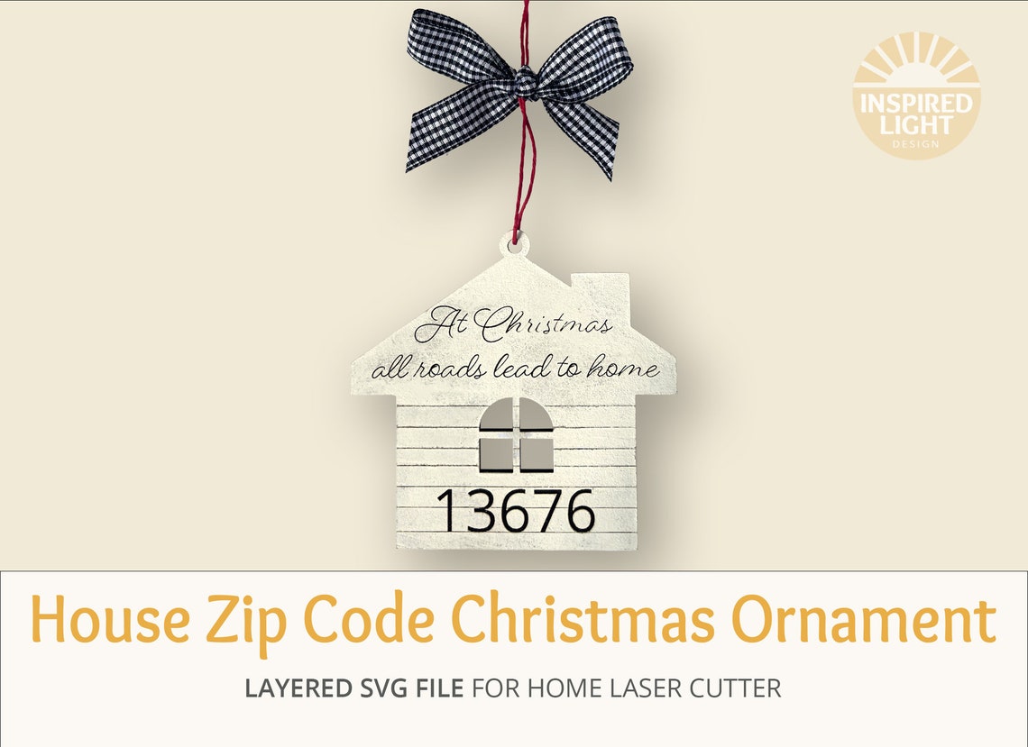Zip Code House Christmas Ornament SVG Bundle All Hearts Come - Etsy
