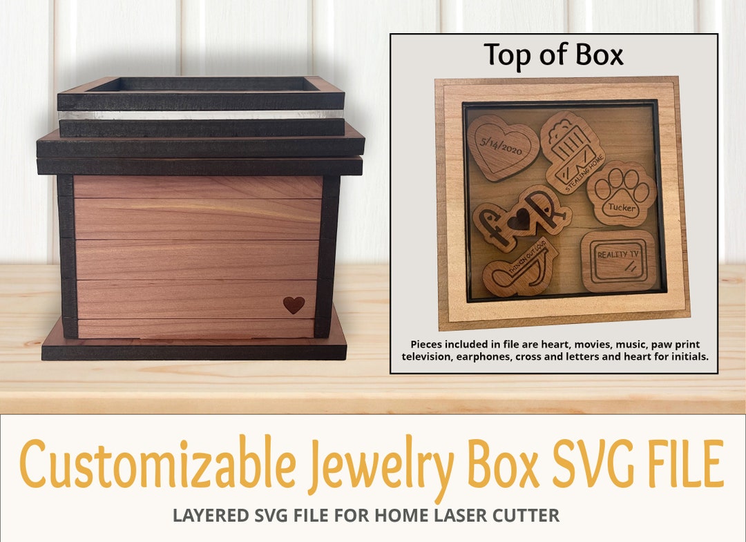 Custom Jewelry Trinket Box SVG File File Includes 7 - Etsy