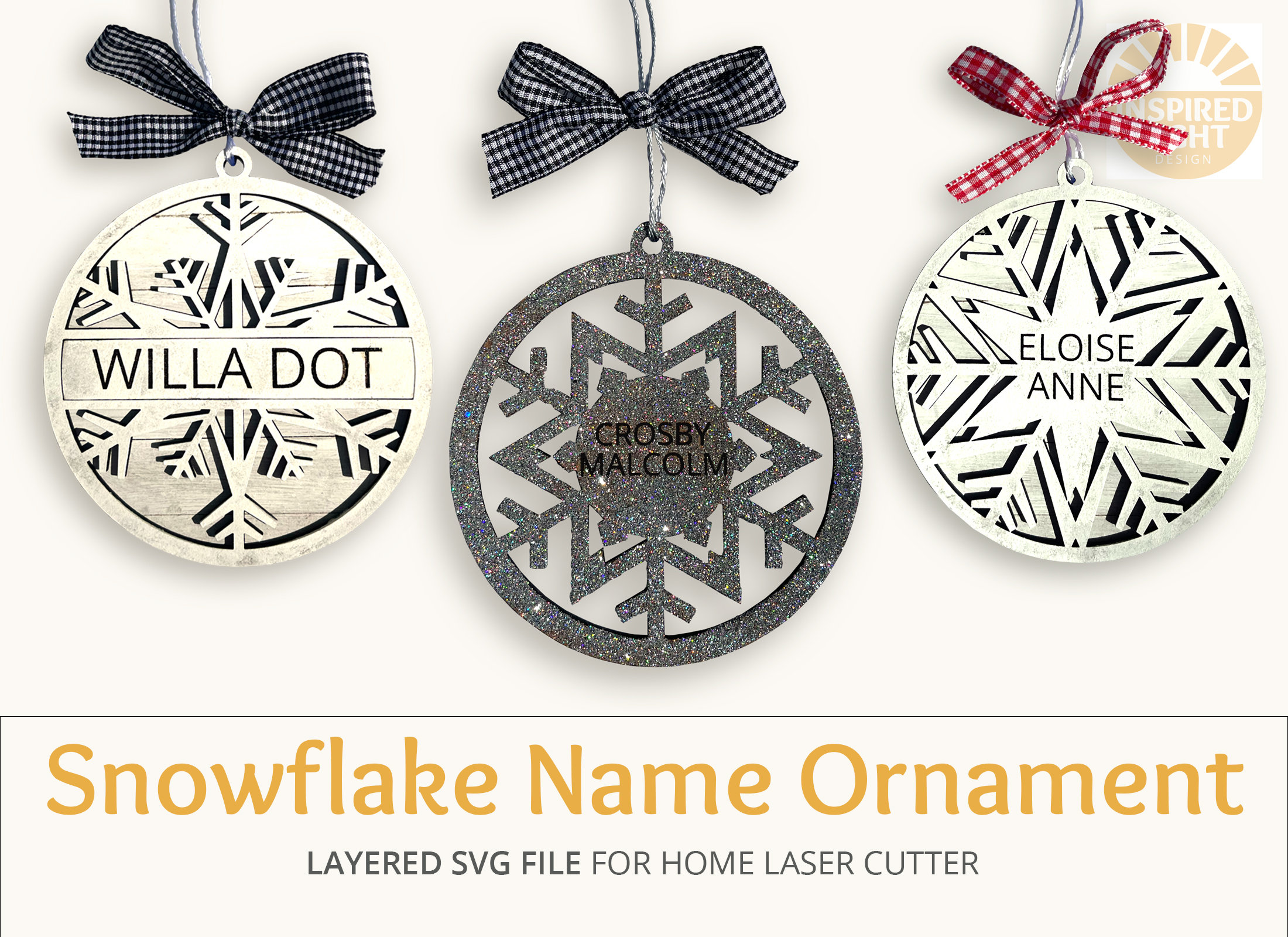 First Name Snowflake Ornament SVG Christmas Ornaments - Etsy