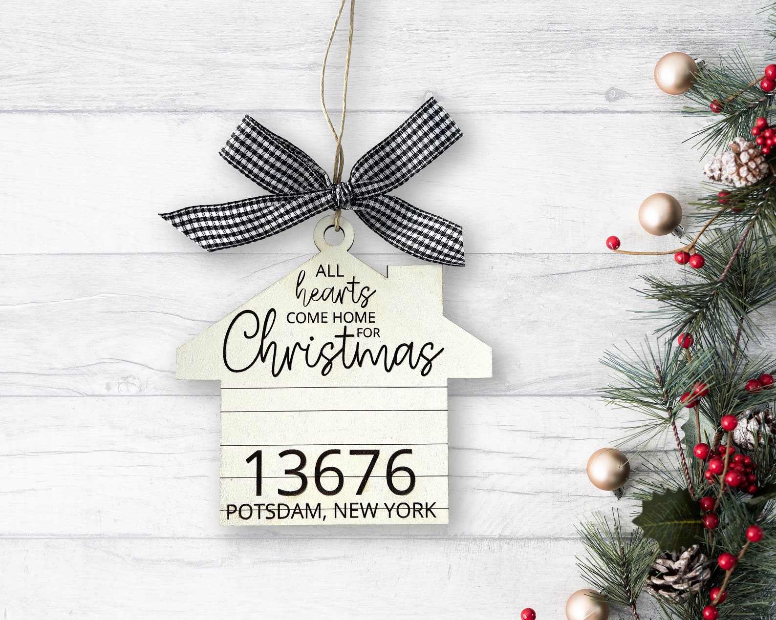 Zip Code House Christmas Ornament SVG Bundle All Hearts Come - Etsy