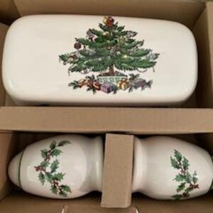 Spode Christmas Butter Dish With Salt and Pepper Shakers in Gift Box - Etsy