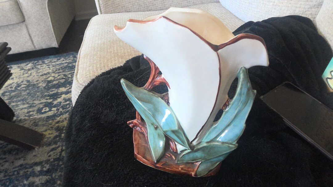 Mccoy Wide Mouth Lily Vase HTF - Etsy