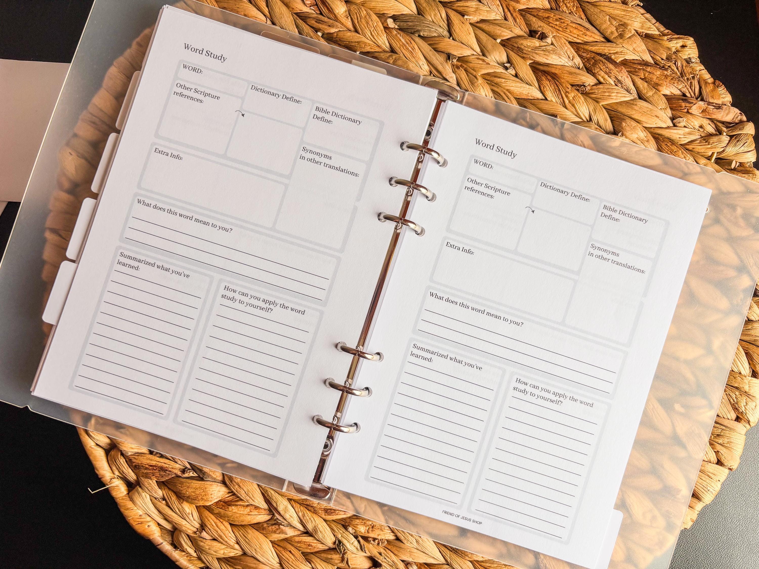 Faith-based Bible Study Binder: Verse Mapping, Character Study (A5 ...