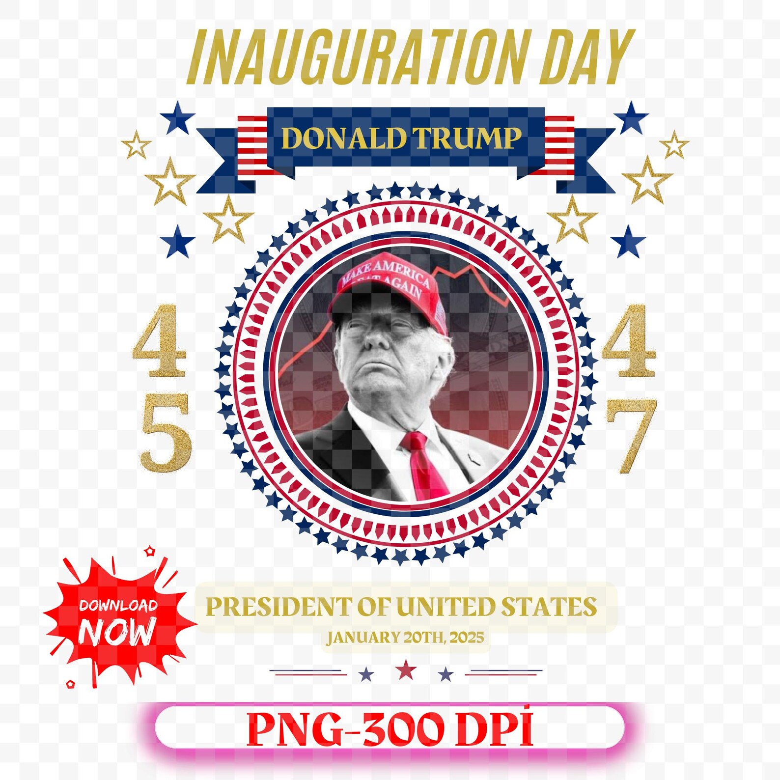 Donald Trump Inauguration Day 2025 PNG, 47th President Inauguration ...