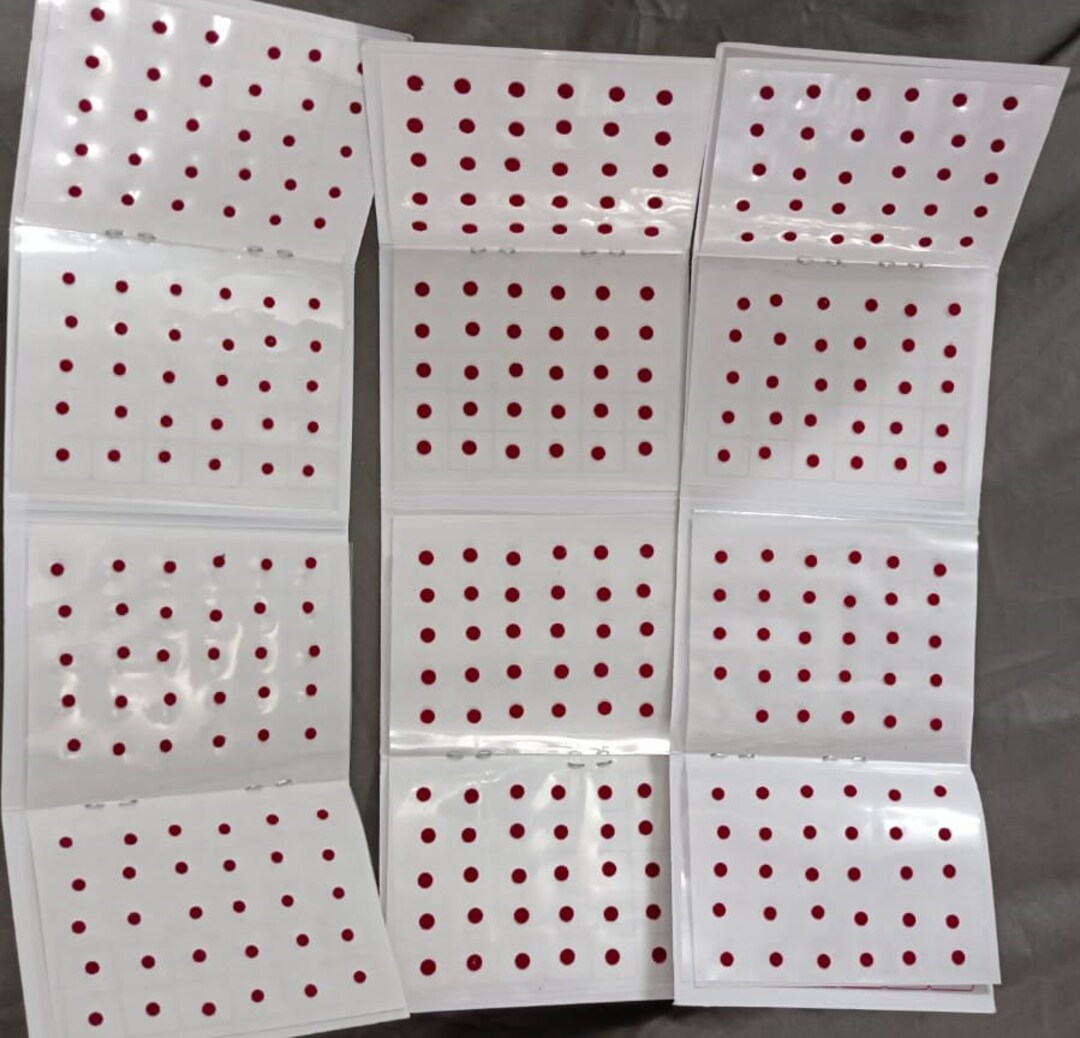 Pack of 12 Maroon Solid Bindi Card Women Daily Use Gift Temporary ...