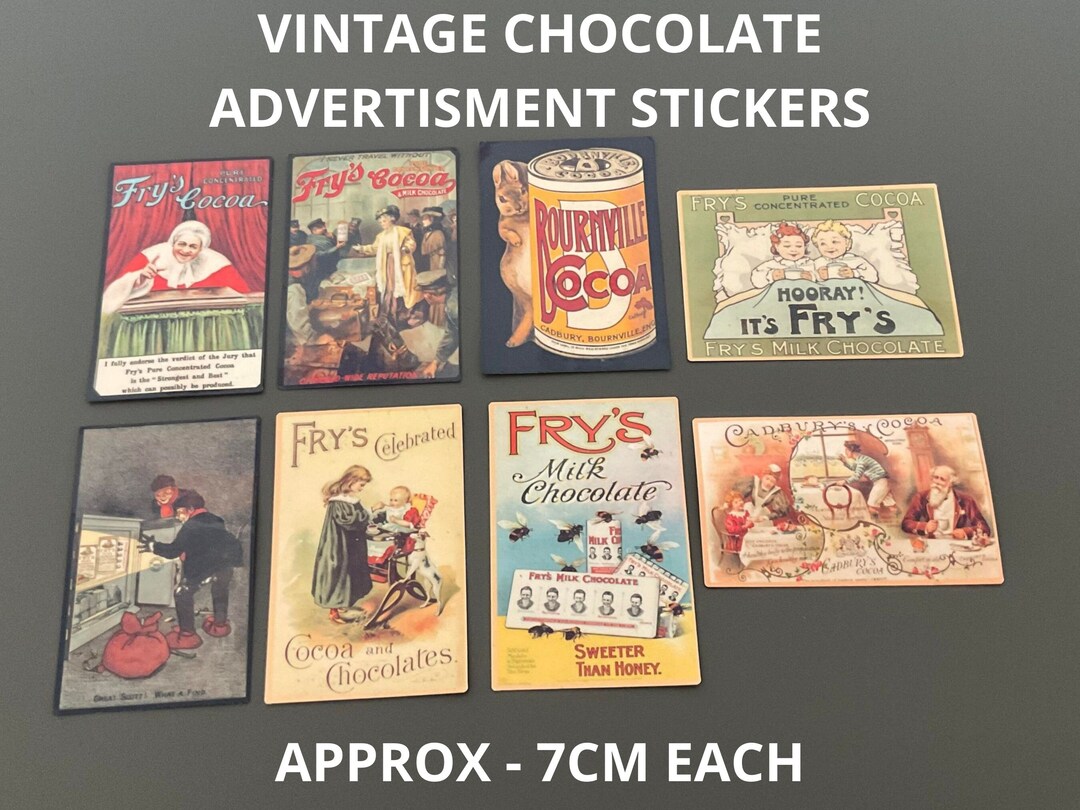 Vintage Chocolate Candy Advertisement Stickers Retro Historical ...