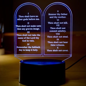 Ten Commandments RGB LED Light - Faith Decor - Etsy