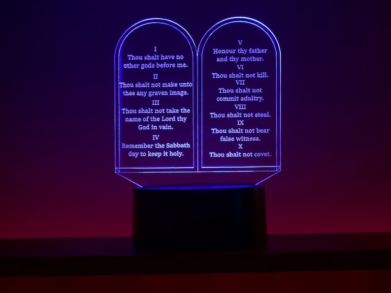 Ten Commandments RGB LED Light - Faith Decor - Etsy