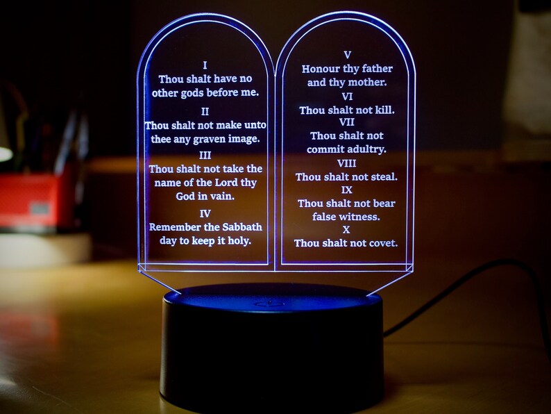 Ten Commandments RGB LED Light - Faith Decor - Etsy