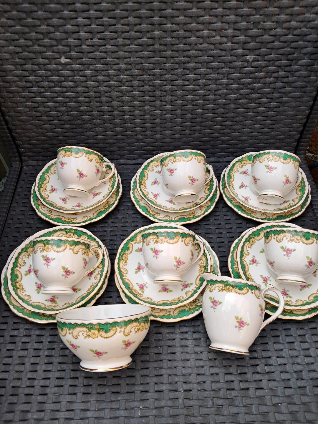 Vintage Roslyn Fine Bone China Part Tea Set Small Pink Roses - Etsy