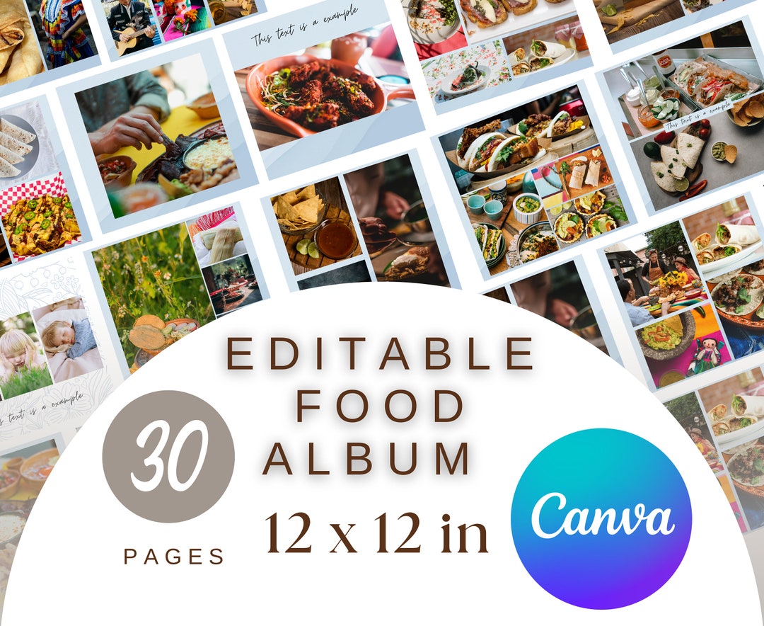 Food Photo Album Canva Template, Wedding Album Template, Babyalbum ...