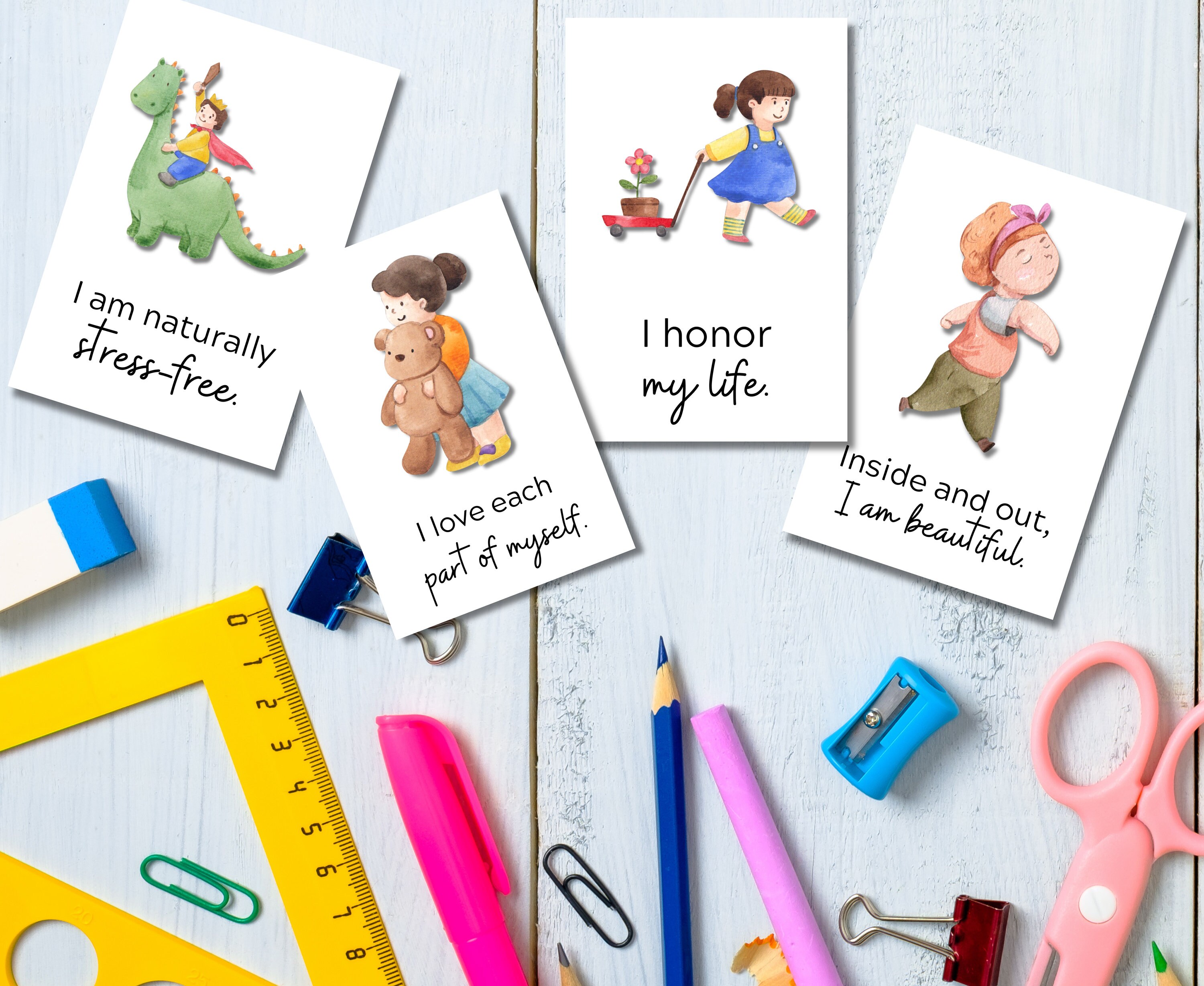 Printable Affirmation Cards for Kids, Motivational Cards, Positivity ...