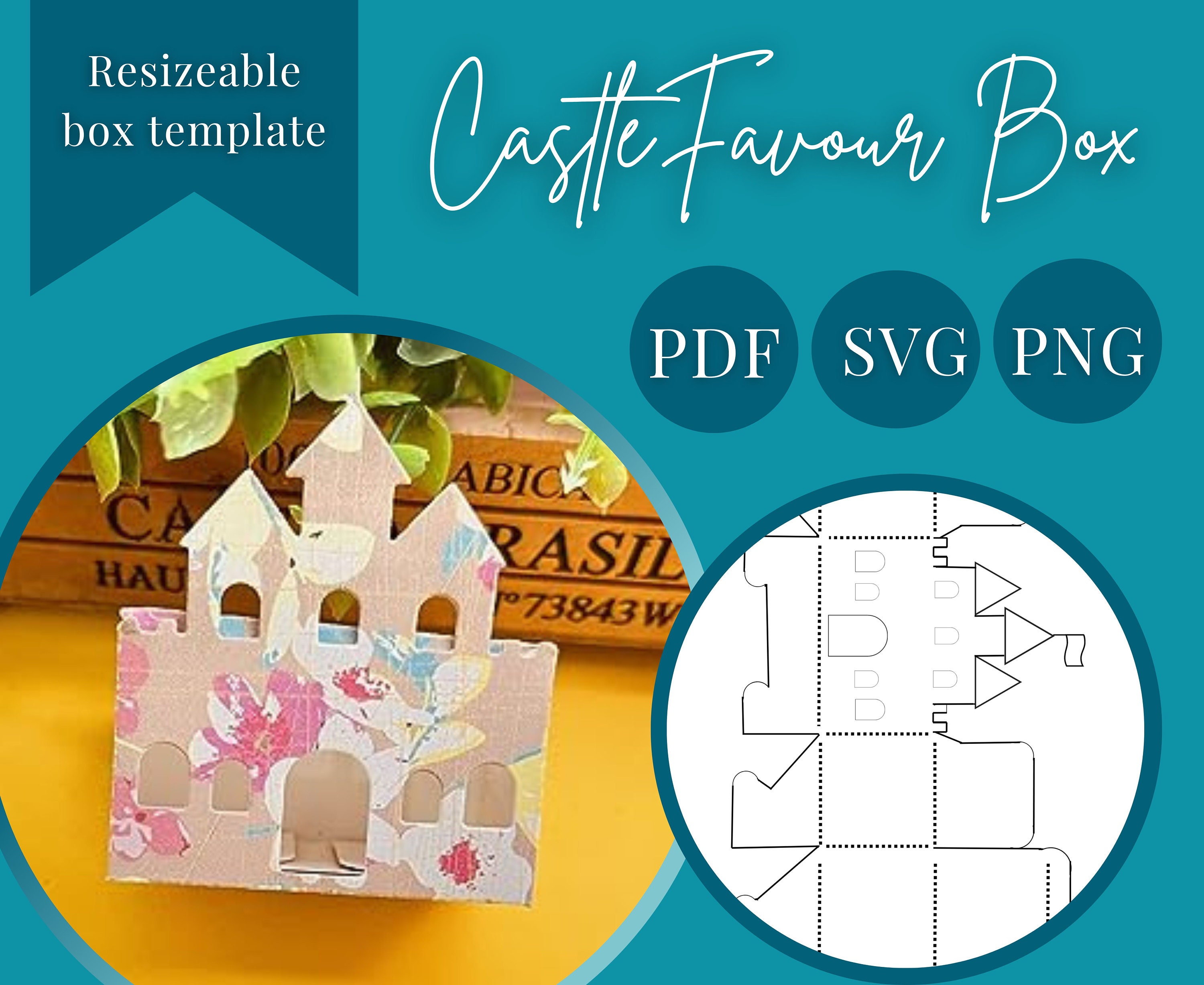 PRINCESS CASTLE Box Template SVG Instant Download Svg - Etsy Canada