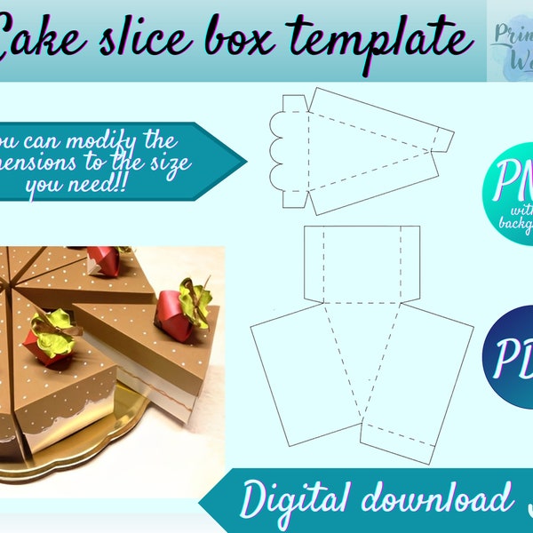 Cake Slice Box - Etsy