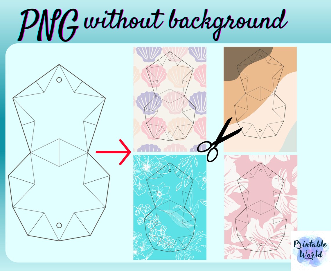 7 Star Box Template, Star Box SVG, Transparent Star Box, Star Shape ...