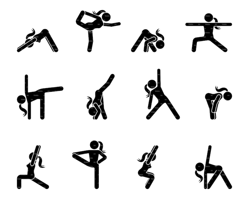 Workout Yoga Fitness Gym Stick Figure Woman Person People Girl Female ...