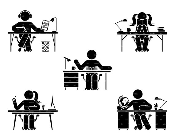 College Vector Stick Figures