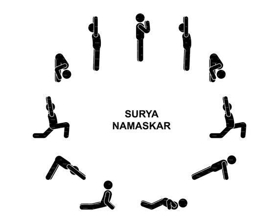 Sun Salutation Stick Figures