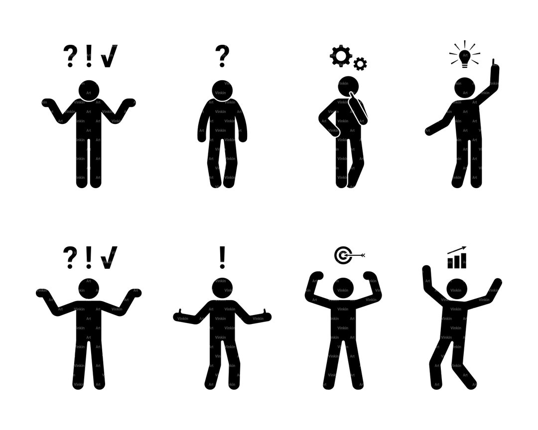 Stick Figure Man Problem Solution Question Mark Creative Idea Decision ...