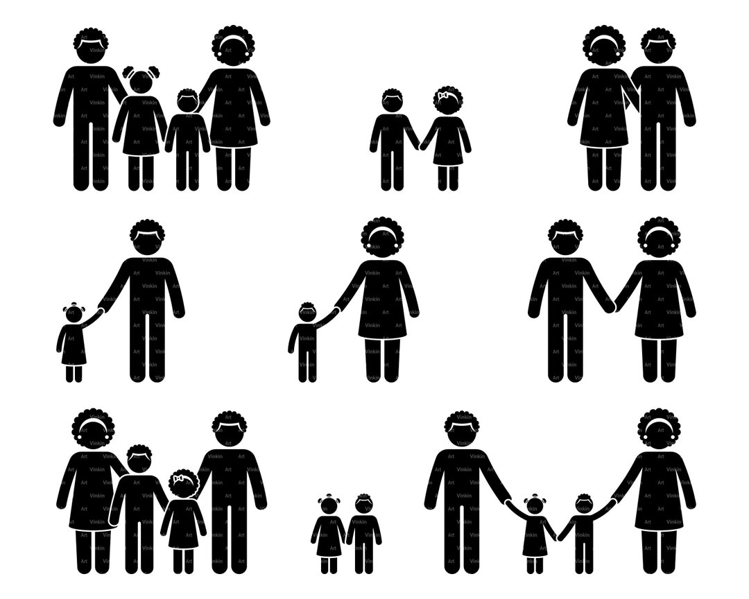 Stick Figure Family Man Woman Mother Father Children Kids Stickman ...