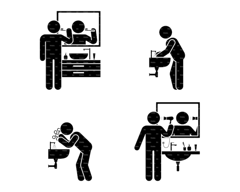 Personal Hygiene Bathroom Brush Teeth Wash Hands Face Dry Hair - Etsy