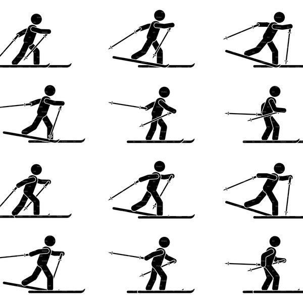 Skier Stick Figure - Etsy