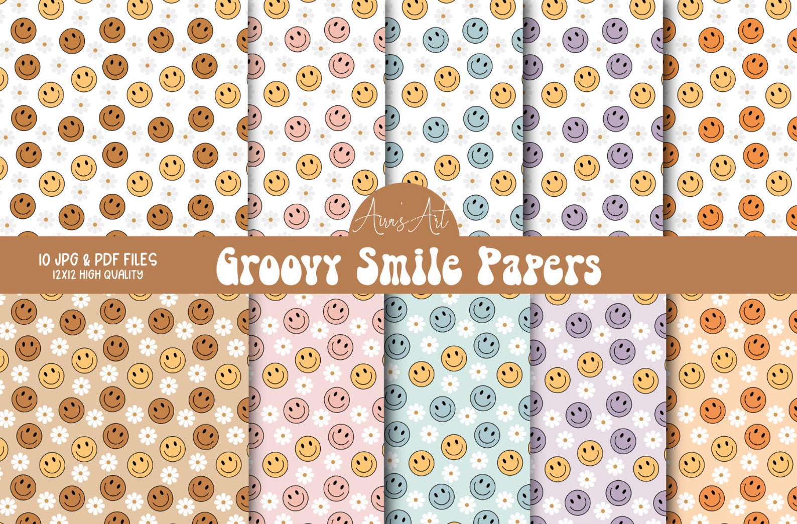 Smiley Face Paper Smiles Pattern Digital Paper Scrapbook Digital Smile ...