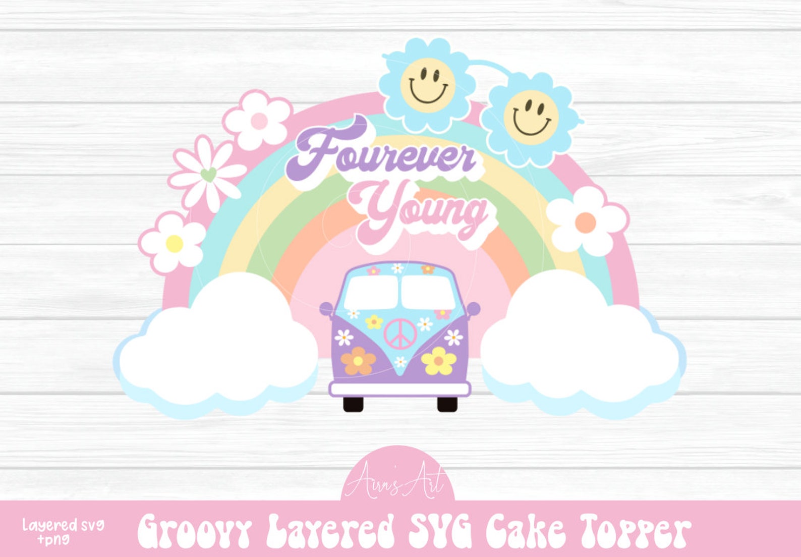 Forever Young Groovy Pastel SVG PNG File Clipart Pastel - Etsy