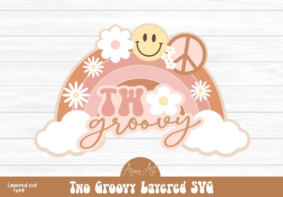 Zwei Groovy SVG PNG Datei Clipart Bunt und schwarz weiß - Etsy Österreich
