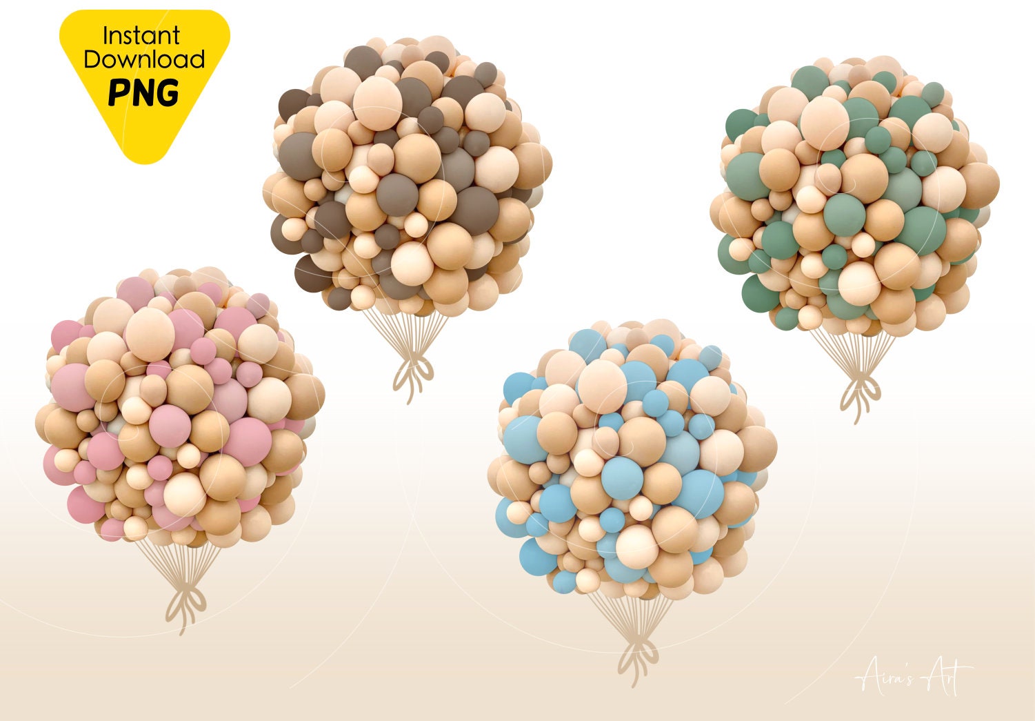 Bundle Hot Air Balloon Neutral Colors Teddy Bear Baby Shower - Etsy Canada