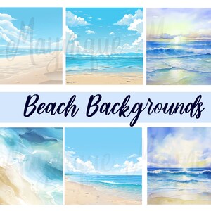 Watercolor Summer Beach Clipart Set, Tropical Boho Digital Files ...
