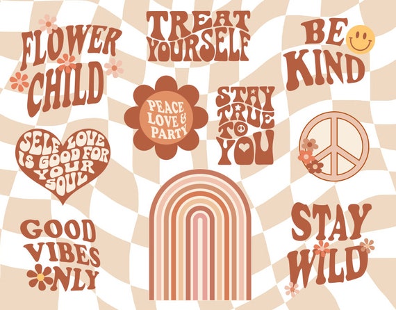 Hippie SVG Groovy Clipart Rainbow Digital Smile Paper Groovy - Etsy Canada