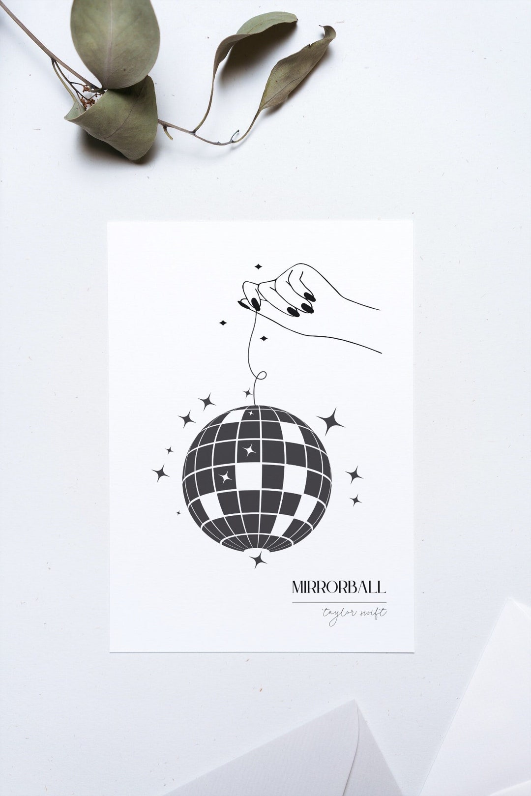 Mirrorball Fine Line Drawing Print/ Disco Ball Print / Taylor Swift ...