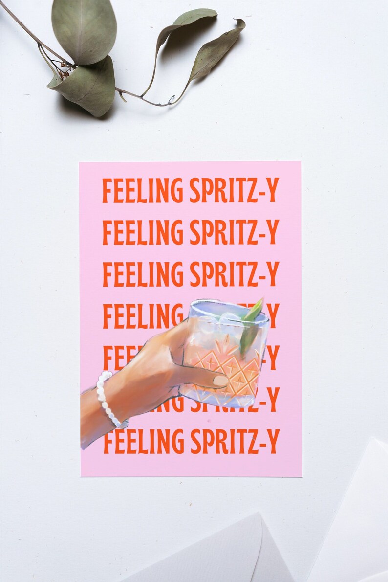 Feeling Spritzy Cute Trendy Bar and Kitchen Instant Downloadable Print ...