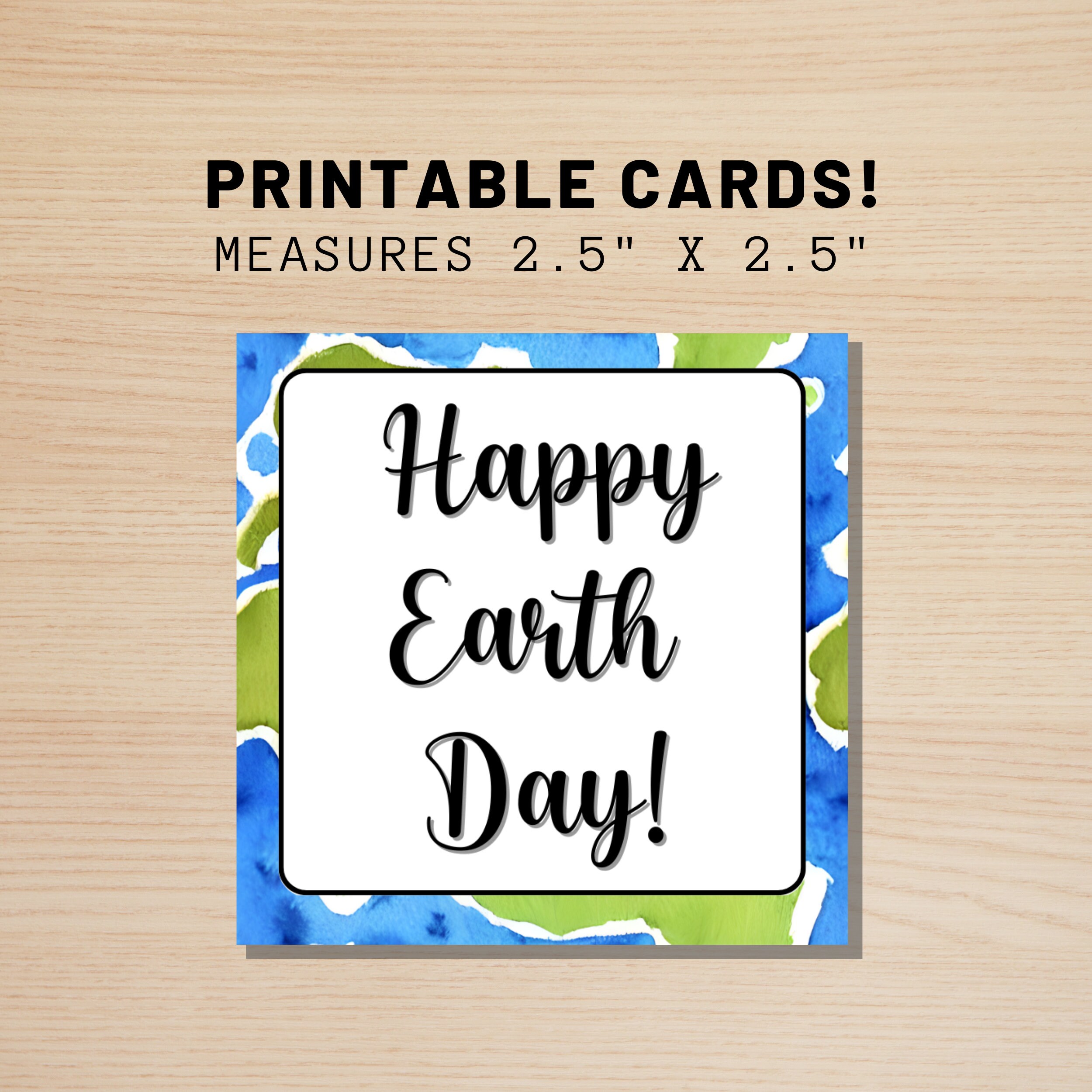 Happy Earth Day Cookie Card, 2.5 X 2.5 Inch Earth Day Card - Etsy