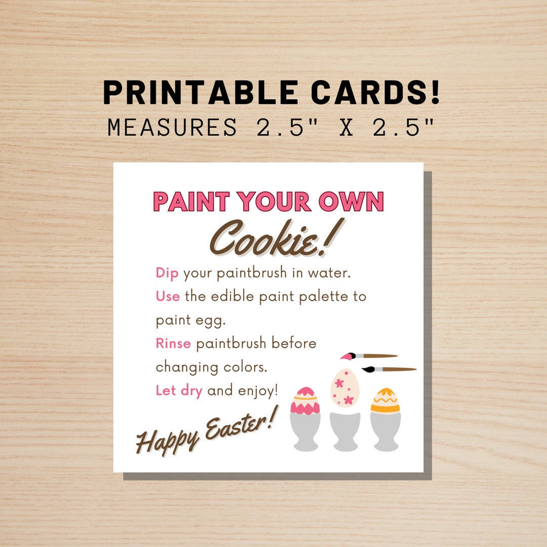 Paint Your Own Cookie Card, 2.5 X 2.5 Inch Paint Your Own Easter Cookie ...