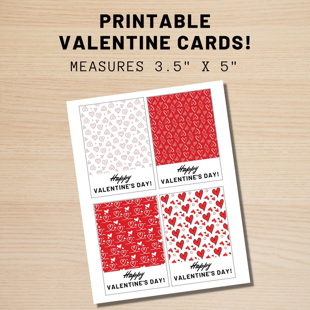 Printable Valentine Card, Valentine Cookie Card, 3.5 X 5 Printable Card ...