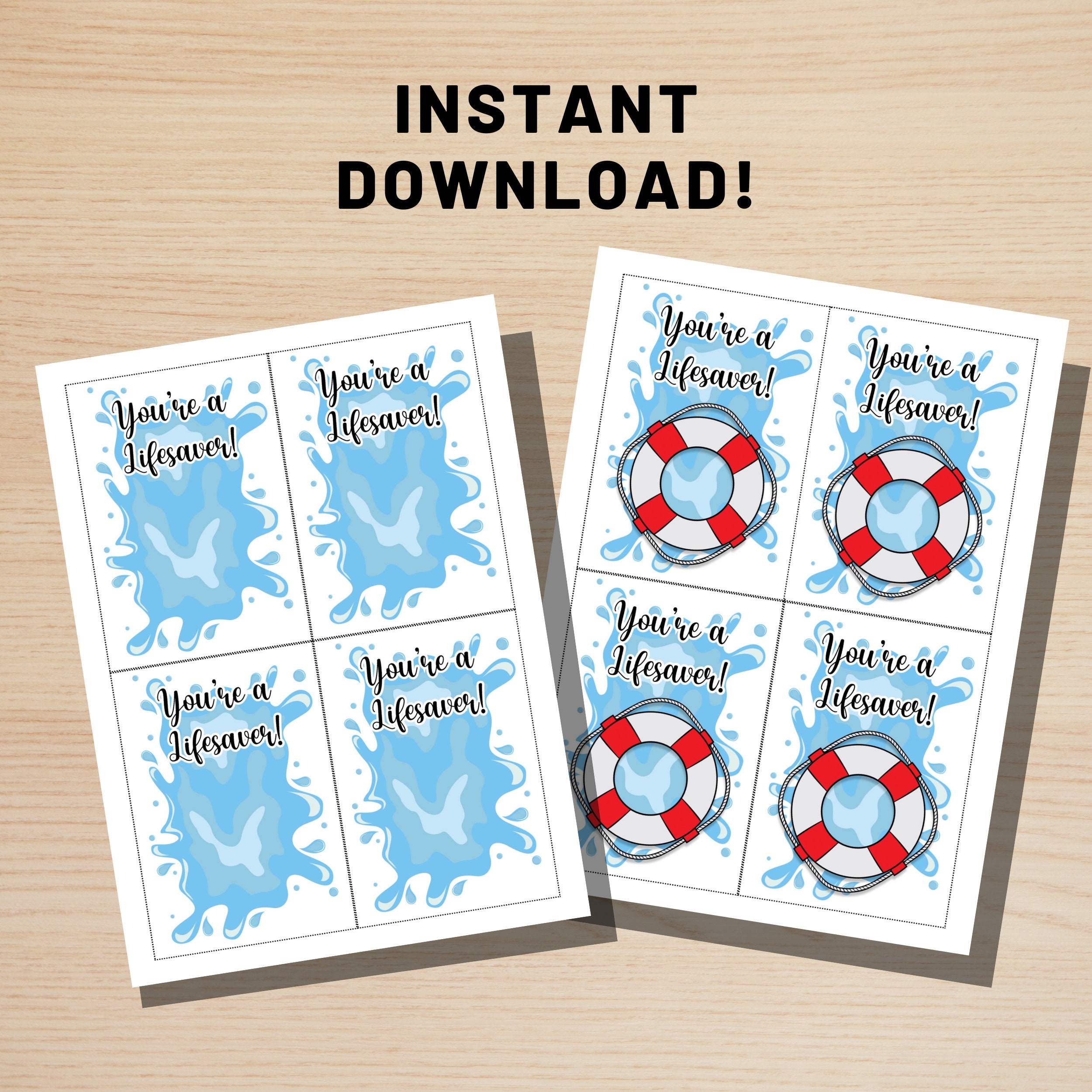 You're A Lifesaver Tag, 3.5 X 5 Inch Nurse Appreciation Card - Etsy