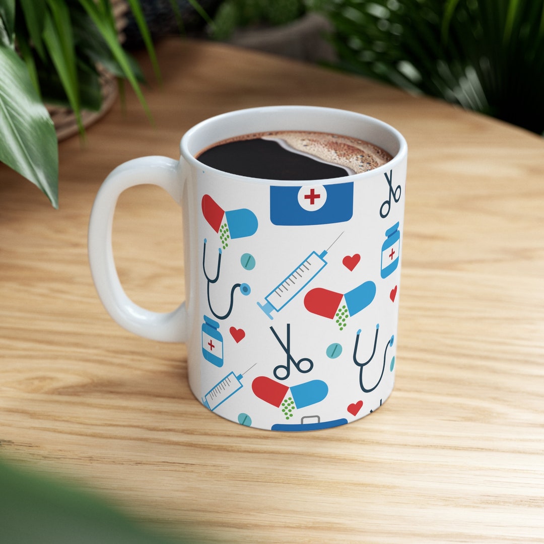 Nurse Appreciation Mug, Medical Pattern Ceramic Mug 11oz - Etsy