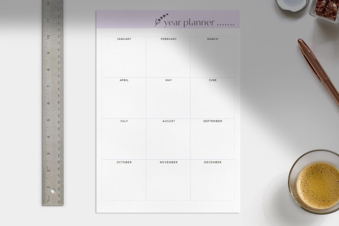 Printable Yearly Planner Lavender, Yearly Goal Setting, Yearly Agenda ...