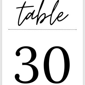 Table Numbers Printable, Table Numbers, Wedding Table Numbers ...